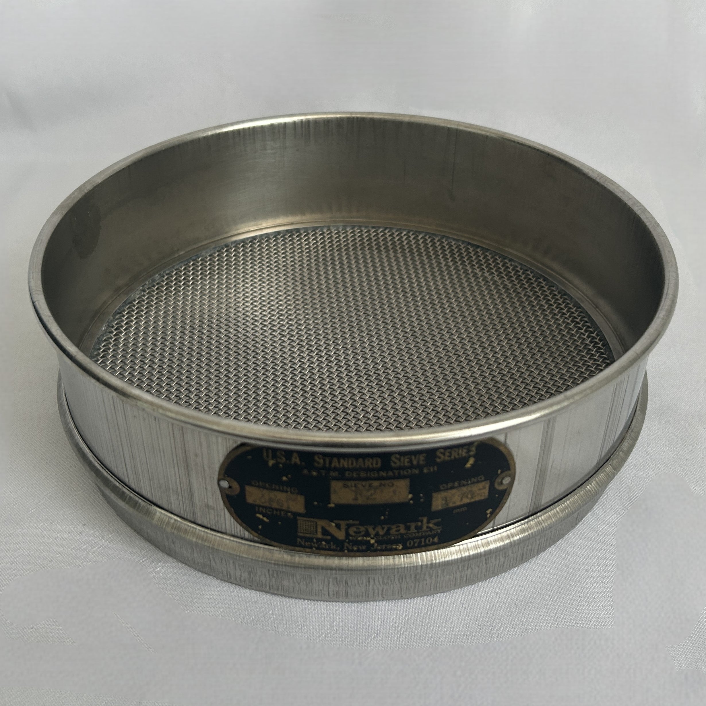 12-Mesh, 8" x 2" Stainless Steel Test Sieve by Newark Wire Cloth Compa ...