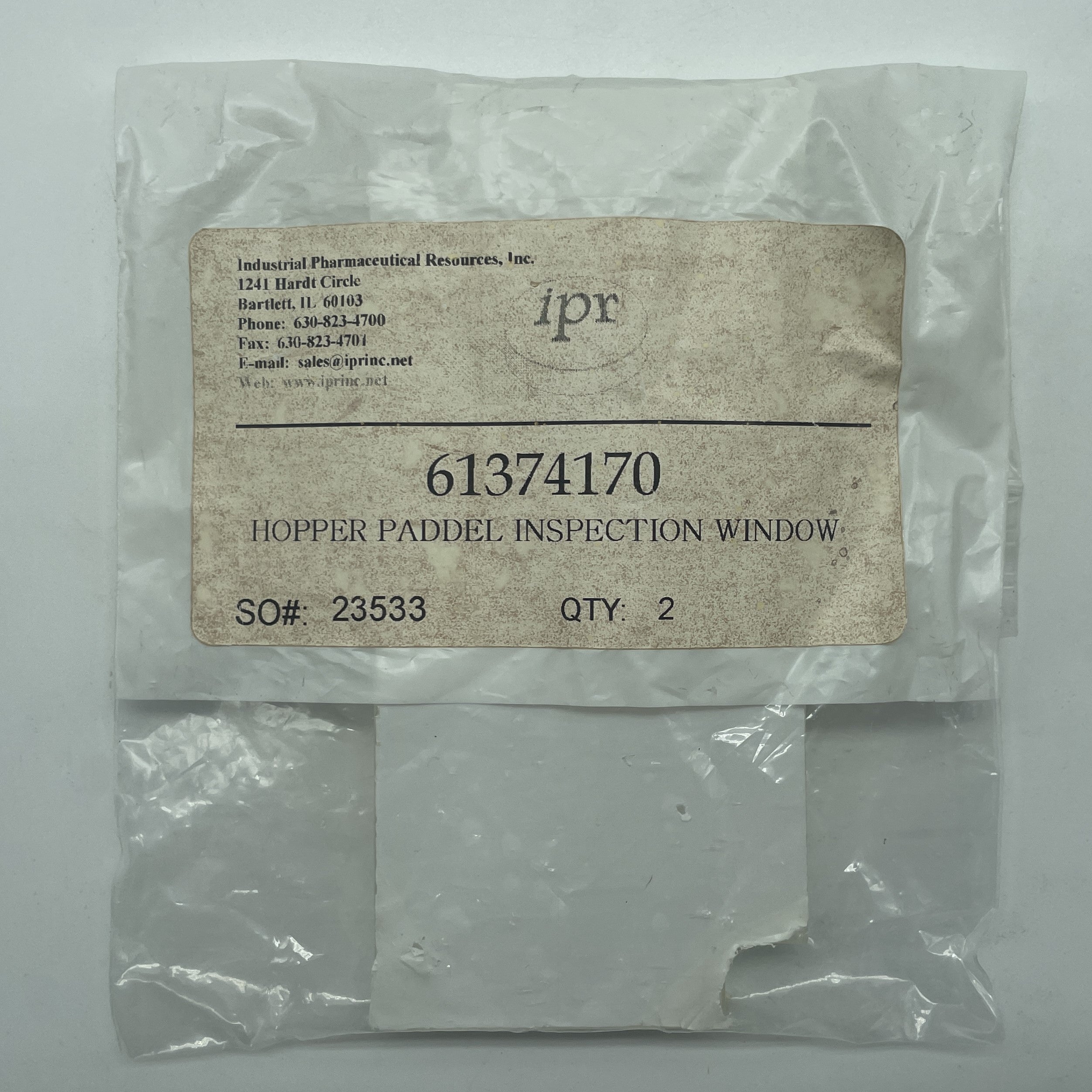 Hopper Paddle Inspection Window, OEM Part# 61374170 – PharmParts