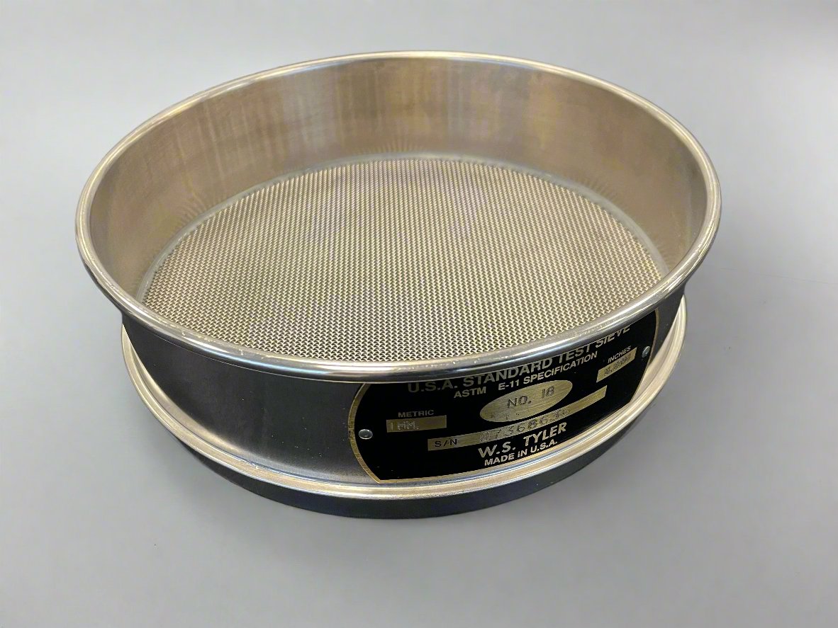 #18 8" Full-Height Stainless Steel Test Sieve by W.S. Tyler, OEM Part ...