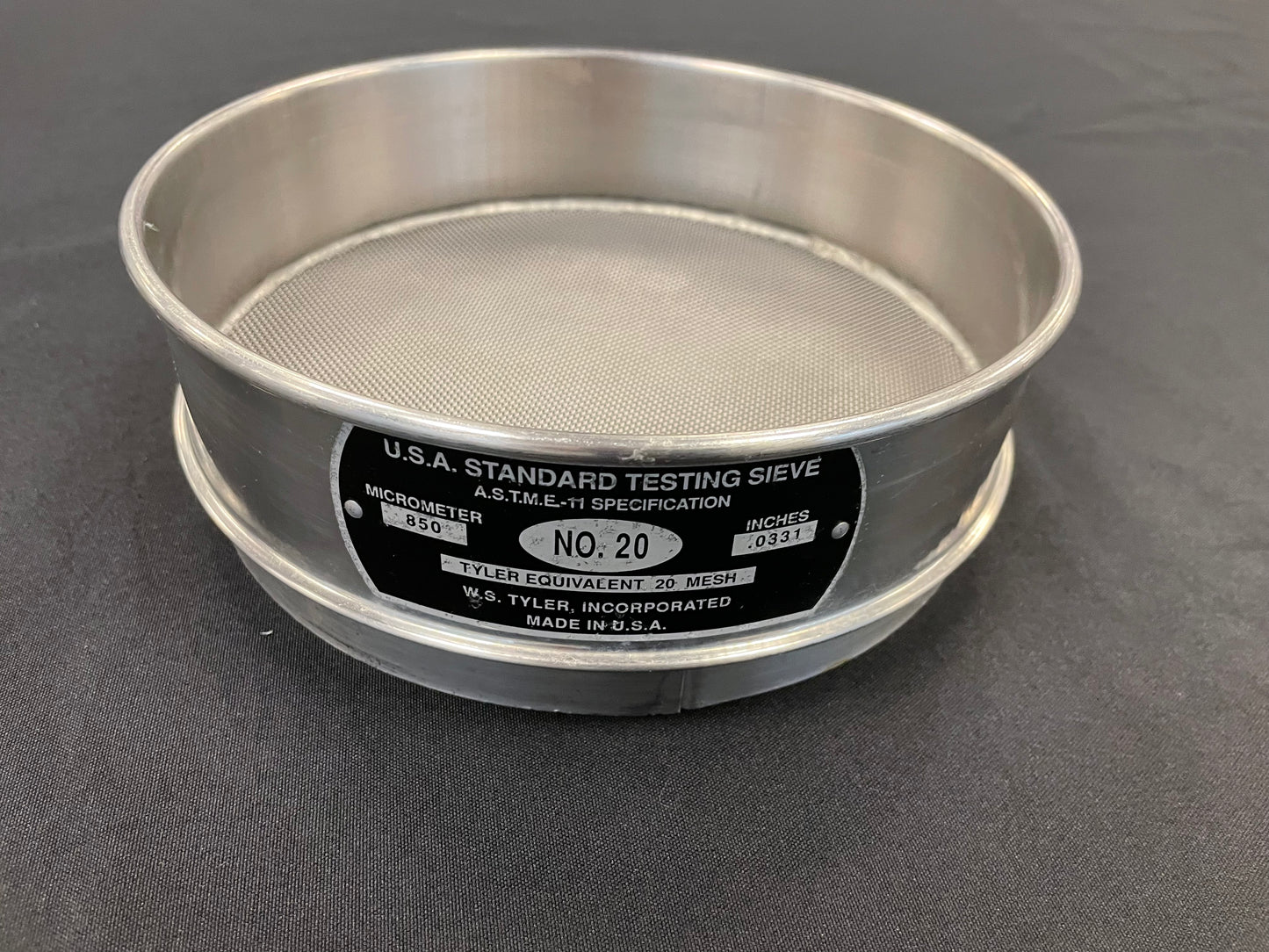 #20 Test Sieve 8"x2" Stainless W.S. Tyler – PharmParts