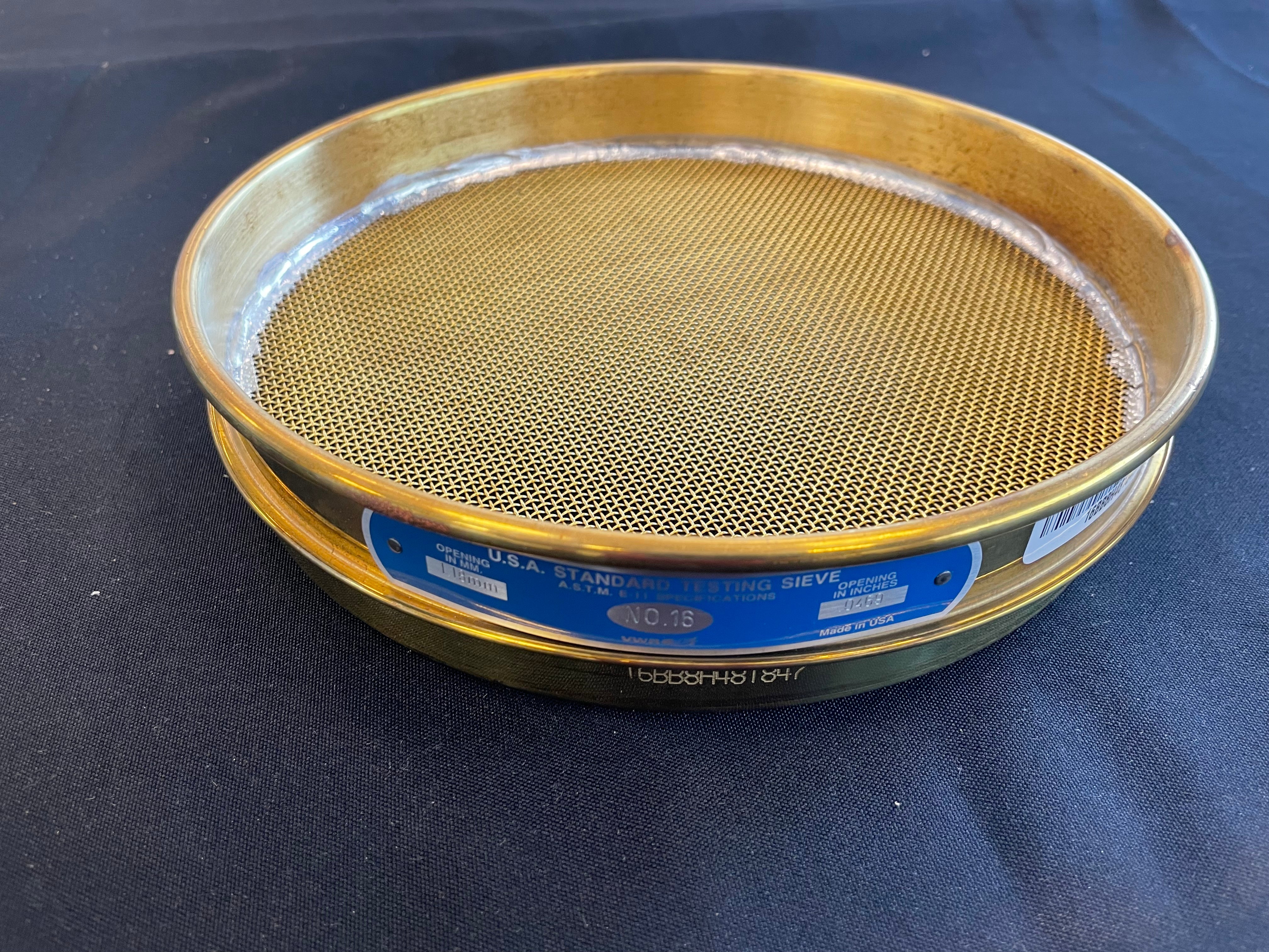 16-Mesh, 8", Half Height, Brass, Test Sieve by VWR, OEM Part #57334-15 ...