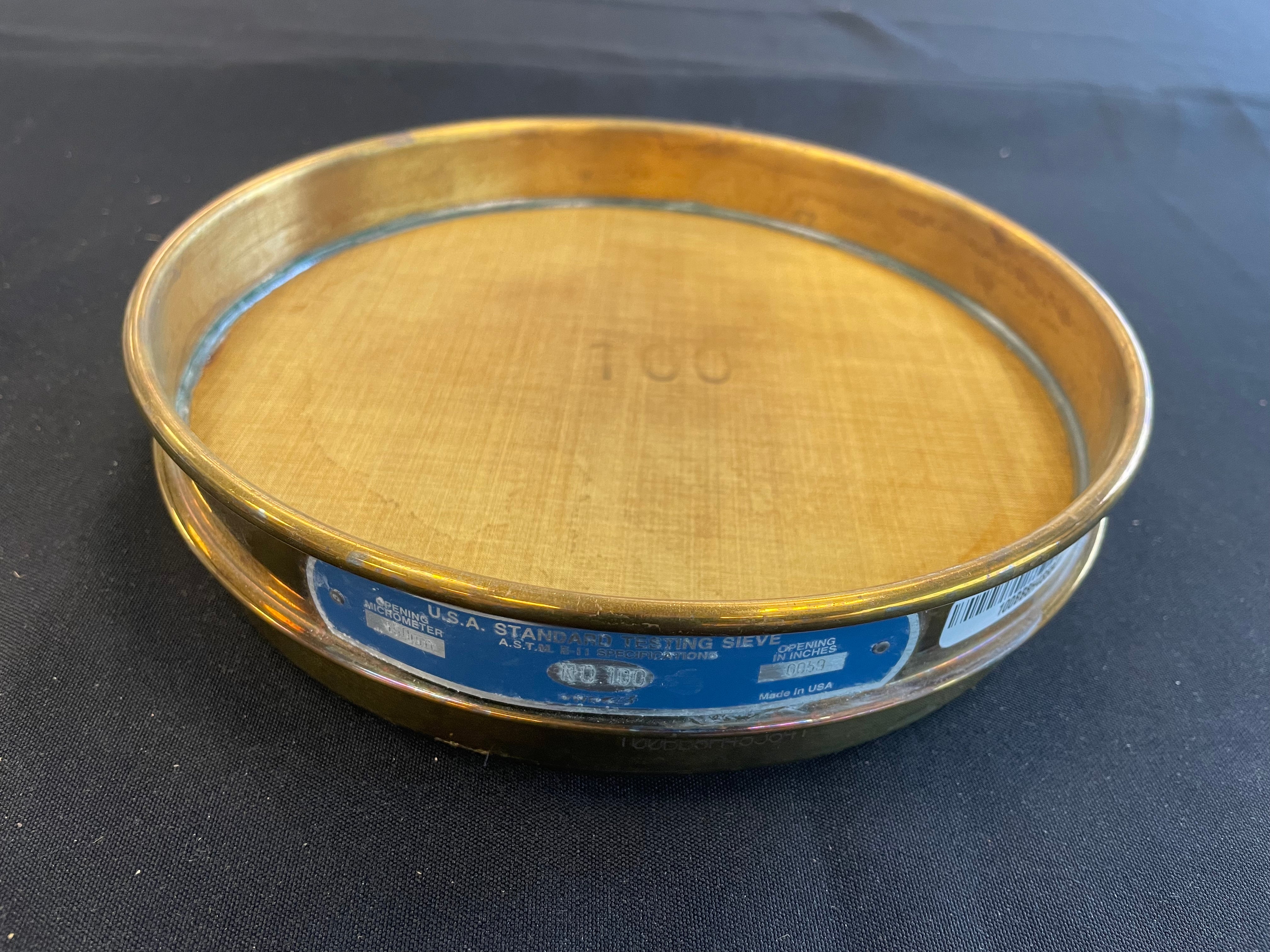 100-Mesh, 8", Half Height, Brass Test Sieve by VWR, OEM Part# 57334-18 ...