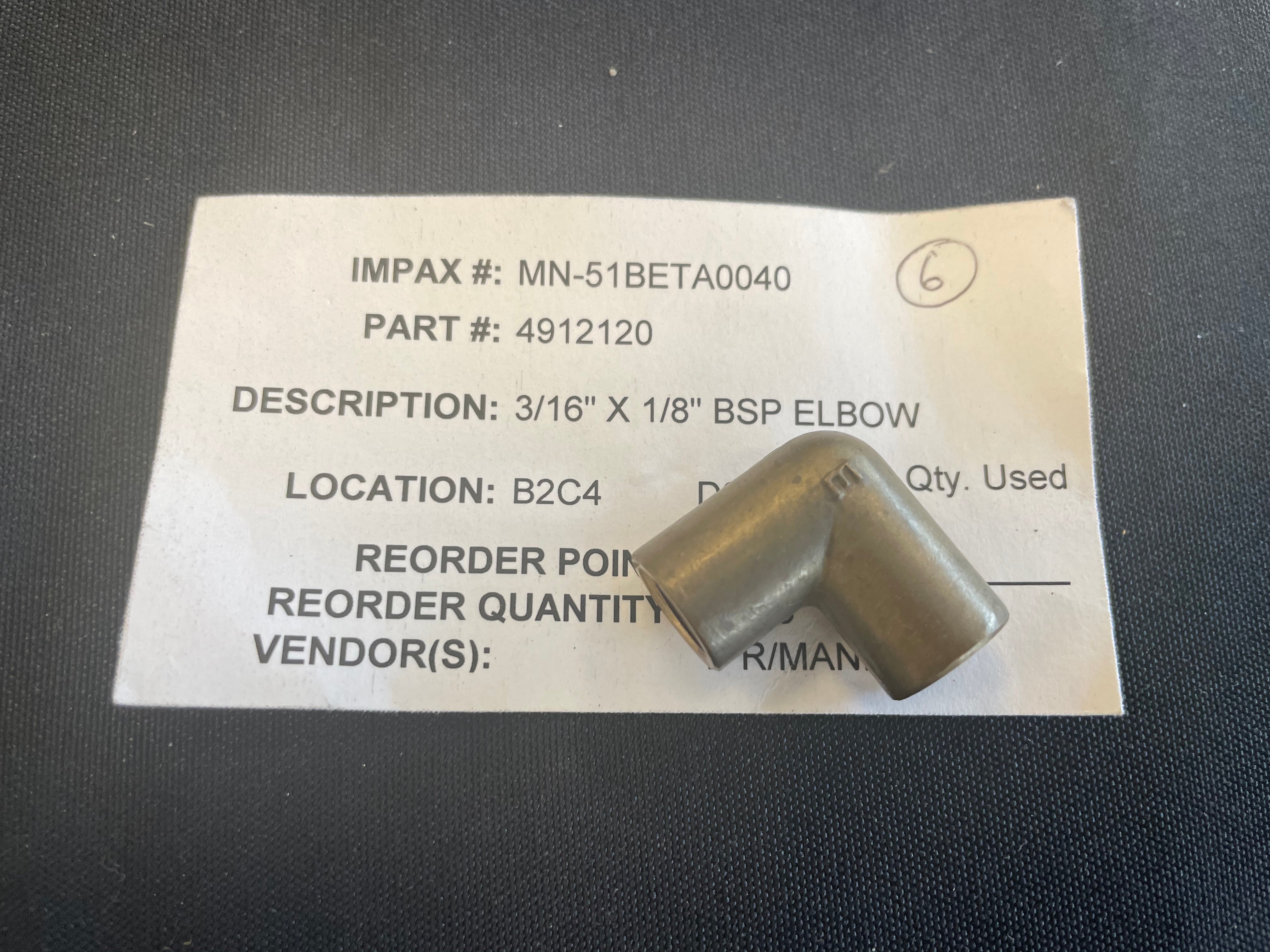 3/8" X 1/8" BSP Elbow for Manesty Betapress – PharmParts