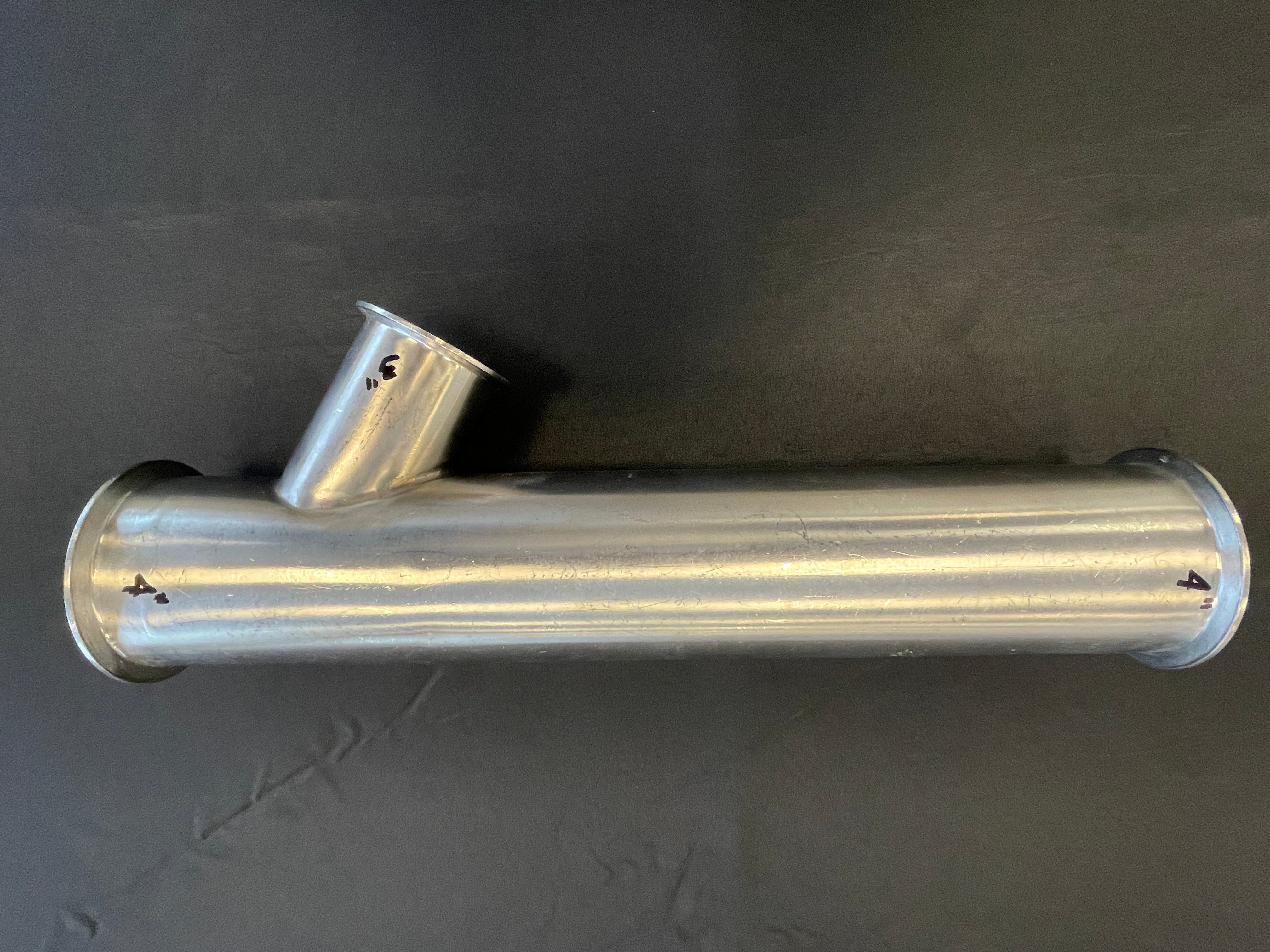 Inline Wye Connector 4" Pipe and 3" Pipe, with Sanitary Fittings ...